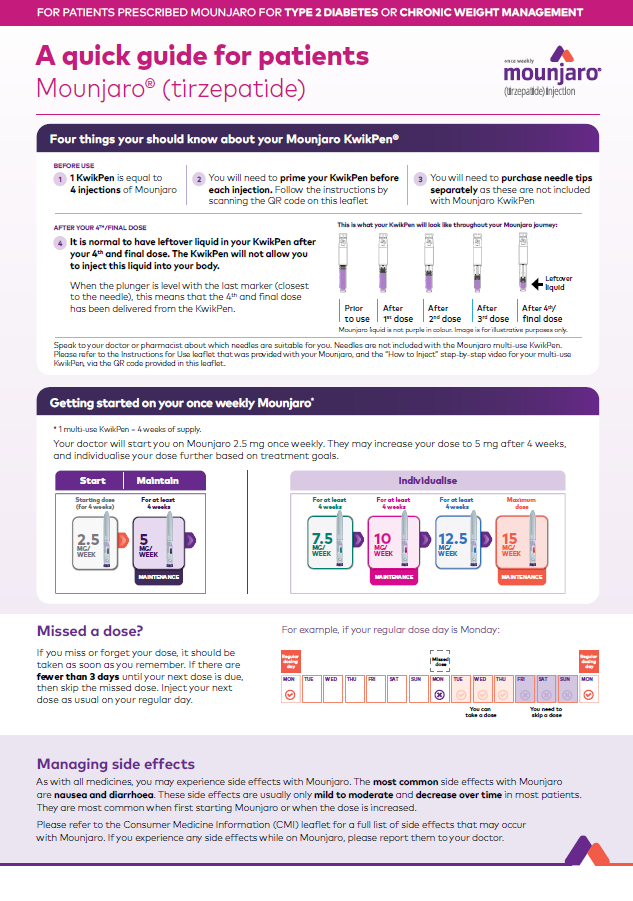 Mounjaro (tirzepatide) Patient Brochure | Mounjaro Australia